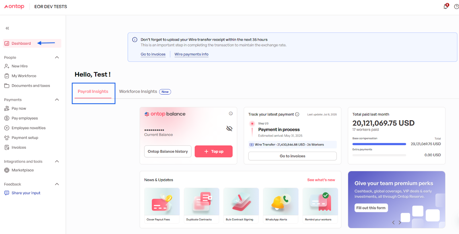 ¿Qué es el Payroll Insights Dashboard? – Ontop